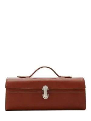 Savette Slim Symmetry Leather Pochette - Brown