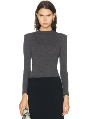 JIL SANDER Long Sleeve Bodysuit Top - Anthracite