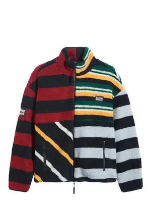 ROWING BLAZERS Mixed Stripe High Pile Fleece Jacket - Multi-color