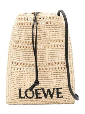 Loewe Rafia Drawstring Pocket Mini Bag - Multicolor