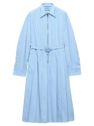 Prada Popeline Cotton Midi Dress - Multicolor