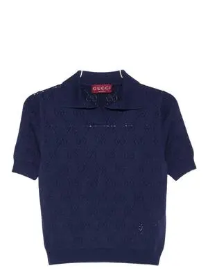 Gucci Gg Cotton And Silk Polo Shirt - Multicolor