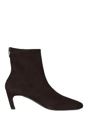 TOTEME Toteme Women Brown Soft Suede Mid-Heel Ankle Boots Multicolor