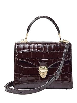 ASPINAL OF LONDON Mayfair Midi Leather Top-handle Bag - Amazonbrown