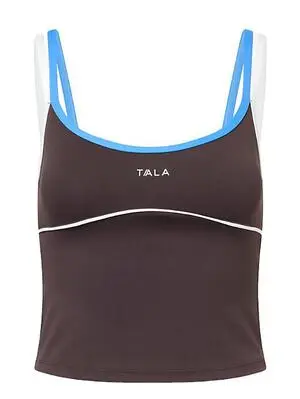 TALA Skinluxe Contrast-strap Jersey Vest Top - Americano