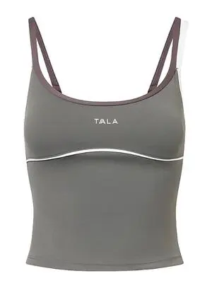 TALA Skinluxe Contrast-strap Jersey Vest Top - Dark Olive