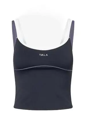TALA Skinluxe Contrast-strap Jersey Vest Top - Shadow Black
