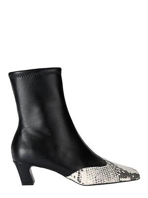 Steve Madden Jeter Faux-leather Heeled Ankle Boots - Black/comb