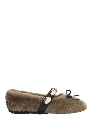 Steve Madden Toasted Faux-fur Ballet Flats - Brown