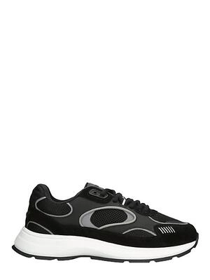 ARNE Circuit Mesh And Leather Trainers - Blk/white