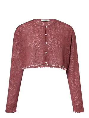 HYPHEN Kenny Cropped Knitted Top - Plum