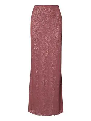 HYPHEN Kenny Knitted Maxi Skirt - Plum