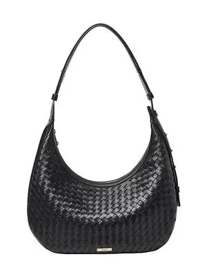 ASPINAL OF LONDON Soho Large Crescent Leather Shoulder Bag - Black