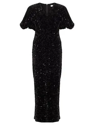 PHASE EIGHT Elaina Sequin-embellished Woven Maxi Dress - Black