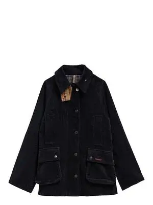 Barbour Beaufort Corduroy Jacket With Tartan Collar - Blue