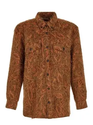 Dries Van Noten Shaggy Fringed Shirt - Orange