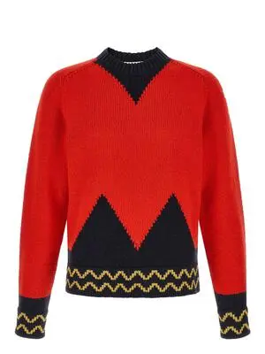 Marni Geometric Intarsia Sweater - Red