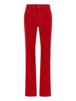 Chloé Garment-dyed Denim Jeans - Red