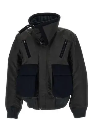 Sacai Nylon Twill X Wool Melton Blouson - Multicolor