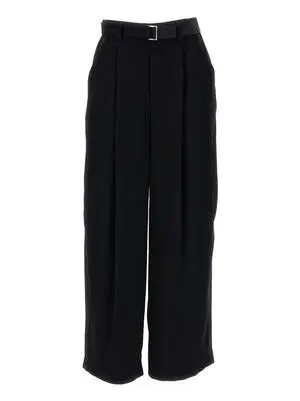 Sacai Wide Leg Crepe Back Satin Pants - Multicolor