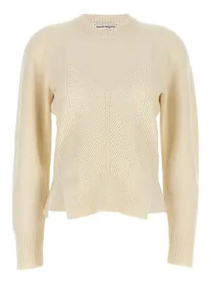 Alexander McQueen Chevron Corset' Sweater - White