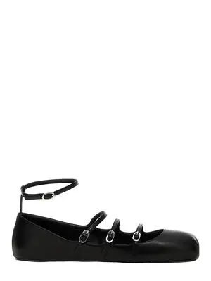 Alexander McQueen Leather Strap Ballet Flats - Black
