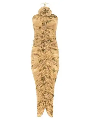 Magda Butrym Magda Butrym Women 'Dress37' Dress With 3D Floral Detail Cream