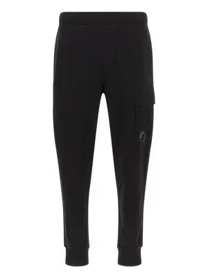 C.P. COMPANY Diagonal Raised Fleece' Pants With Lens Detail - Black
