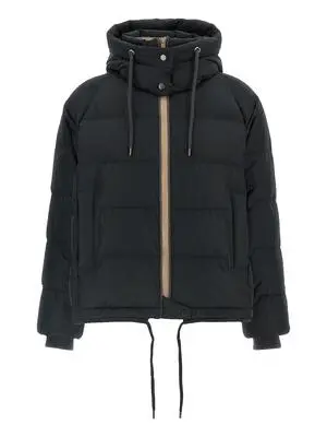 Brunello Cucinelli Down Jacket With Knit And Jewel Details - Black