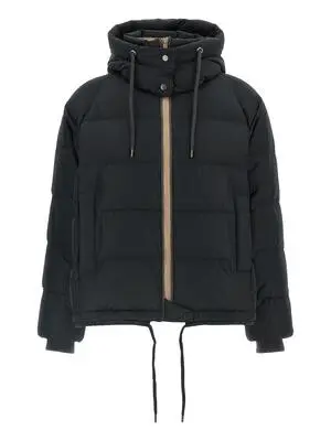 Brunello Cucinelli Down Jacket With Knit And Jewel Details - Black
