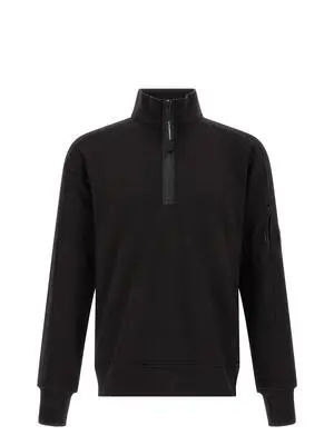 C.P. COMPANY C.P. Company Men 'Diagonal Raised Fleece ' Sweatshirt And Lens Detail Black
