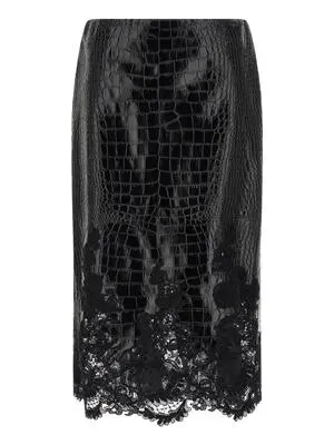 ERMANO SCERVINO Ermanno Scervino Skirt With Lace - Black
