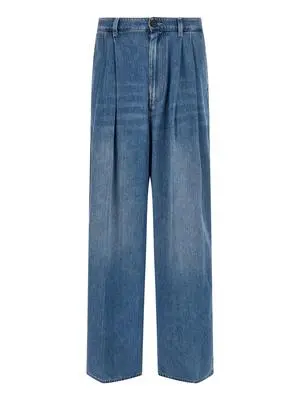 Marni Double Pleated Jeans - Blue