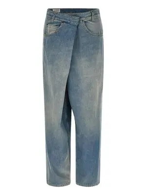 MAISON MARGIELA Wrap' Asymmetric Closure Jeans - Blue