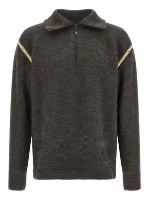 MAISON MARGIELA Elbow Patch Quarter-zip Reversible Sweater - Gray