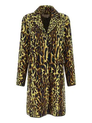 Marni Marni Women Animalier Jacquard Wool Coat Multicolor