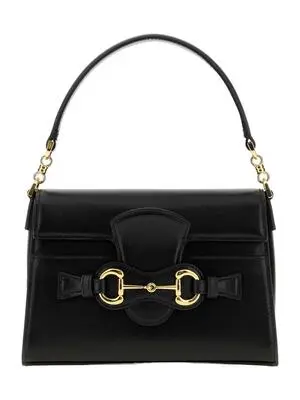 Gucci Leather Small Horsebit Duomo Handbag - Black