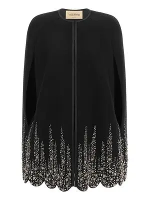 Valentino Garavani Compact Drap Cape - Black