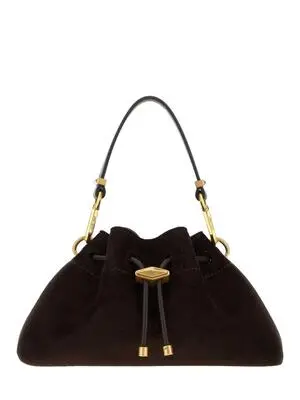 JIMMY CHOO Jimmy Choo Women Dark Brown Suede Small Cinch Bucket Bag Brown