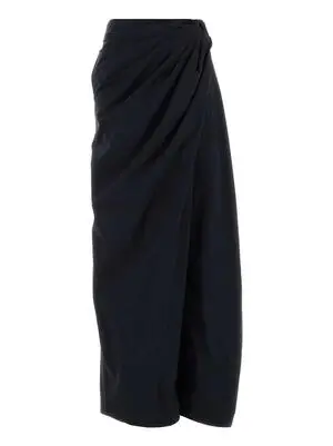 JW Anderson Navy Poplin Wide-leg Pant - Blue