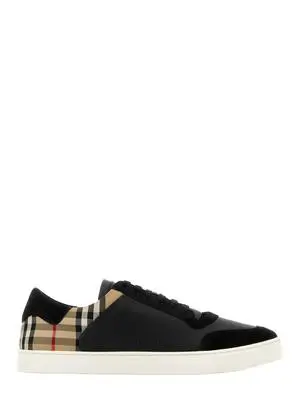 Burberry Leather And Fabric Sneakers - Black
