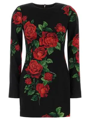 Dolce & Gabbana Printed Stretch Silk Mini Dress - Multicolor