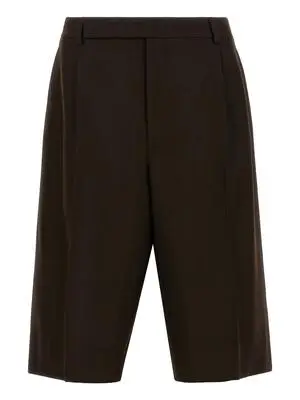 Saint Laurent Flannel Bermuda Shorts - Brown