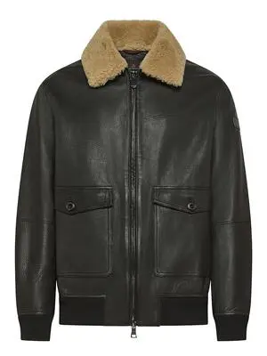 PEUTEREY Peuterey Men's Shearling Collar Leather Jacket