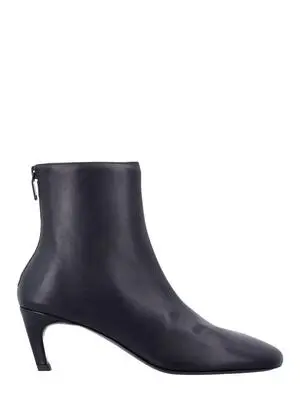 TOTEME Toteme Soft Nappa Ankle Boots With Mid Heel And Back Zip Nero