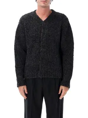 SUNFLOWER Sunflower Men's V-Neck Button Front Cardigan Sweater Nero