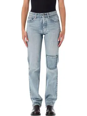 MAISON MARGIELA Mm6 Maison Margiela High-Rise Straight-Leg Jeans With Patch Pocket Blu