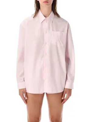 Sporty & Rich Oversized Cotton Button-up Shirt - Rosa
