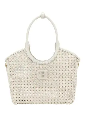 Miu Miu Mini Leather Handbag 22 Cm X 12 Cm X 17 Cm - White