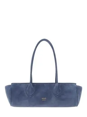 Khaite Khaite Donna Suede Shoulder Handbag With 30cm X 10cm X 11cm Dimensions Light Blue